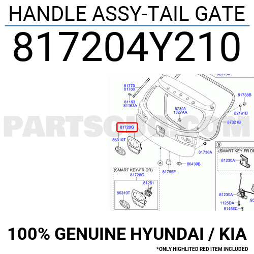 HANDLE ASSY-TAIL GATE 817204Y210 | Hyundai / KIA Parts | PartSouq