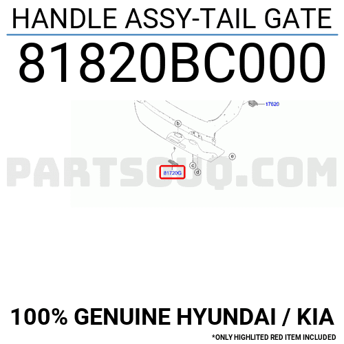 HANDLE ASSY-TAIL GATE 81820BC000 | Hyundai / KIA Parts | PartSouq