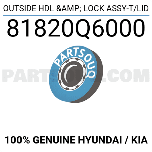 OUTSIDE HDL & LOCK ASSY-T/LID 81820Q6000 | Hyundai / KIA Parts | PartSouq