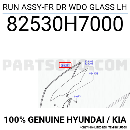RUN ASSY-FR DR WDO GLASS LH 82530H7000 | Hyundai / KIA Parts | PartSouq