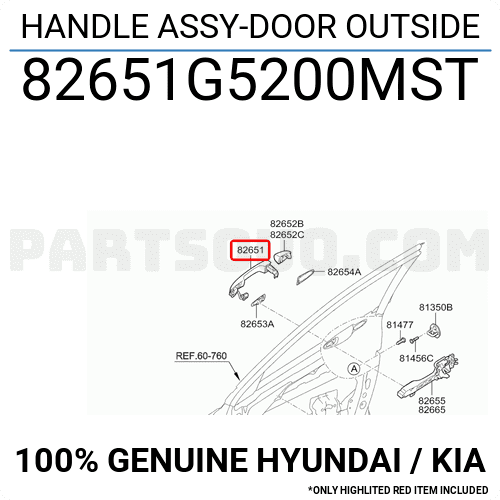HANDLE ASSY-DOOR OUTSIDE 82651G5200MST | Hyundai / KIA Parts | PartSouq