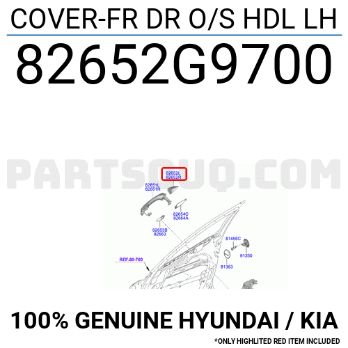 COVER-FR DR O/S HDL LH 82652G9700 | Hyundai / KIA Parts | PartSouq