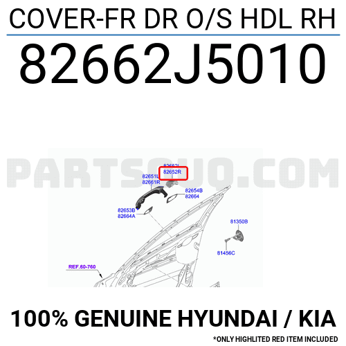 COVER-FR DR O/S HDL RH 82662J5010 | Hyundai / KIA Parts | PartSouq