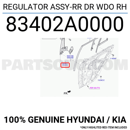 REGULATOR ASSY-RR DR WDO RH 83402A0000 | Hyundai / KIA Parts | PartSouq