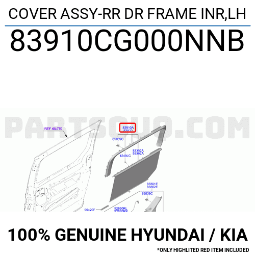 COVER ASSY-RR DR FRAME INR,LH 83910CG000NNB | Hyundai / KIA Parts ...