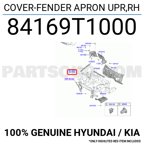 COVER-FENDER APRON UPR,RH 84169T1000 | Hyundai / KIA Parts | PartSouq