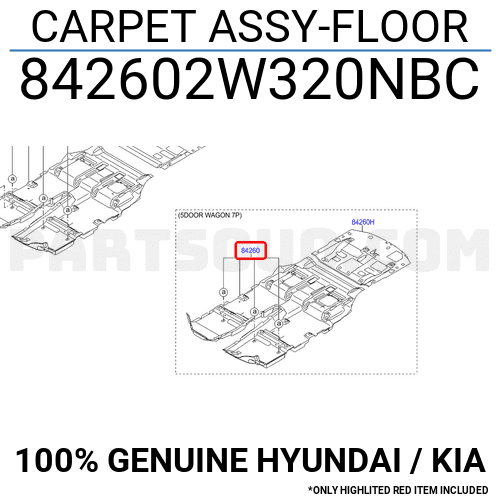 CARPET ASSY-FLOOR 842602W320NBC | Hyundai / KIA Parts | PartSouq
