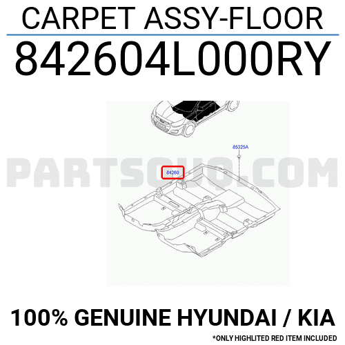 CARPET ASSY-FLOOR 842604L000RY | Hyundai / KIA Parts | PartSouq