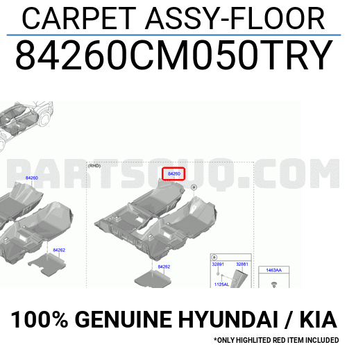 CARPET ASSY-FLOOR 84260CM050TRY | Hyundai / KIA Parts | PartSouq