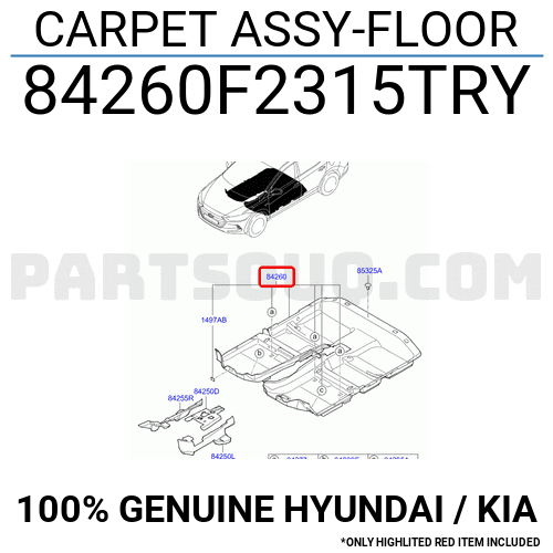 CARPET ASSY-FLOOR 84260F2315TRY | Hyundai / KIA Parts | PartSouq