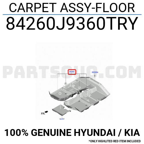 CARPET ASSY-FLOOR 84260J9360TRY | Hyundai / KIA Parts | PartSouq