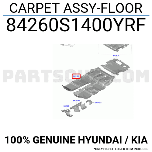 CARPET ASSY-FLOOR 84260S1400YRF | Hyundai / KIA Parts | PartSouq