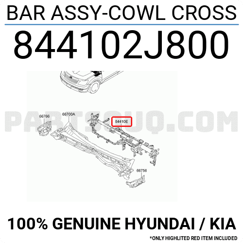 BAR ASSY-COWL CROSS 844102J800 | Hyundai / KIA Parts | PartSouq