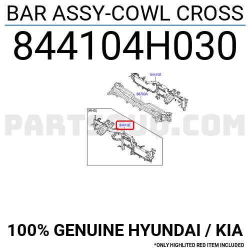 BAR ASSY-COWL CROSS 844104H030 | Hyundai / KIA Parts | PartSouq
