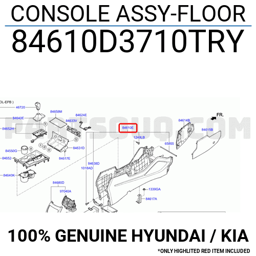 CONSOLE ASSY-FLOOR 84610D3710TRY | Hyundai / KIA Parts | PartSouq