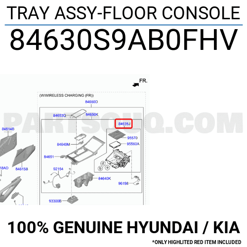 TRAY ASSY-FLOOR CONSOLE 84630S9AB0FHV | Hyundai / KIA Parts | PartSouq