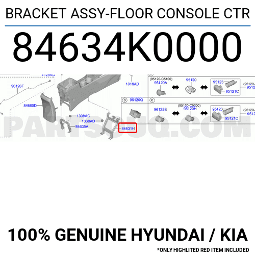 BRACKET ASSY-FLOOR CONSOLE CTR 84634K0000 | Hyundai / KIA Parts | PartSouq