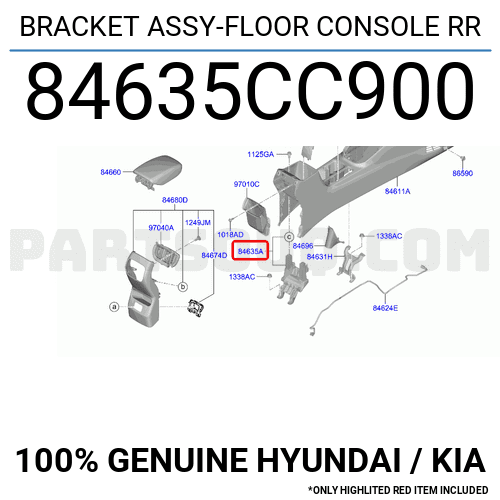 BRACKET ASSY-FLOOR CONSOLE RR 84635CC900 | Hyundai / KIA Parts | PartSouq