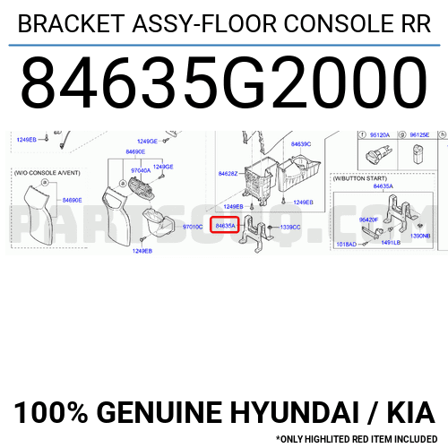 BRACKET ASSY-FLOOR CONSOLE RR 84635G2000 | Hyundai / KIA Parts | PartSouq