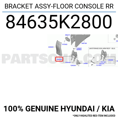 BRACKET ASSY-FLOOR CONSOLE RR 84635K2800 | Hyundai / KIA Parts | PartSouq