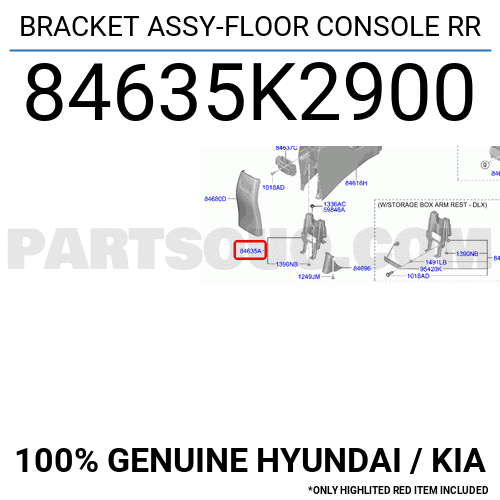 BRACKET ASSY-FLOOR CONSOLE RR 84635K2900 | Hyundai / KIA Parts | PartSouq