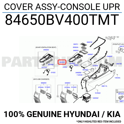 COVER ASSY-CONSOLE UPR 84650BV400TMT | Hyundai / KIA Parts | PartSouq