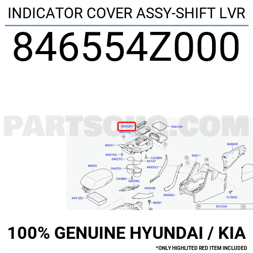 INDICATOR COVER ASSY-SHIFT LVR 846554Z000 | Hyundai / KIA Parts | PartSouq