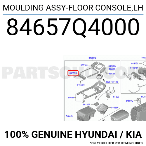 MOULDING ASSY-FLOOR CONSOLE,LH 84657Q4000 | Hyundai / KIA Parts | PartSouq