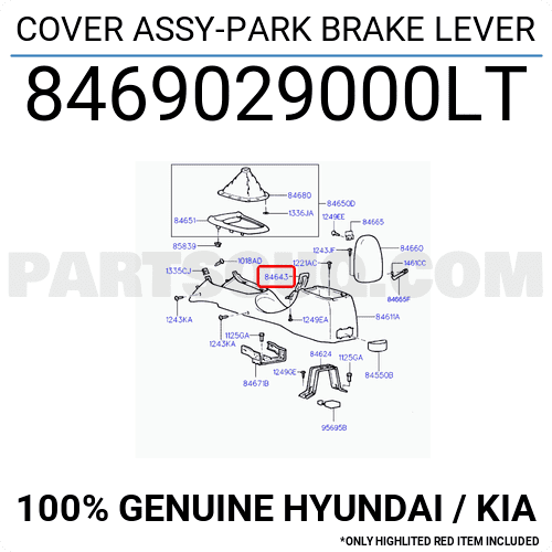 COVER ASSY-PARK BRAKE LEVER 8469029000LT | Hyundai / KIA Parts | PartSouq