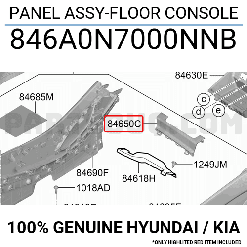 PANEL ASSY-FLOOR CONSOLE 846A0N7000NNB | Hyundai / KIA Parts | PartSouq