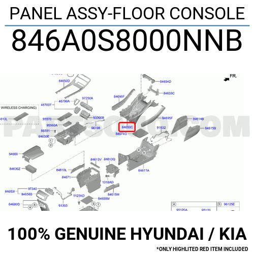 PANEL ASSY-FLOOR CONSOLE 846A0S8000NNB | Hyundai / KIA Parts | PartSouq