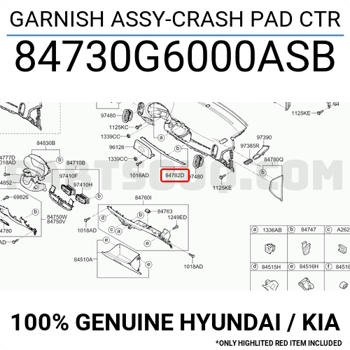 GARNISH ASSY-CRASH PAD CTR 84730G6000ASB | Hyundai / KIA Parts | PartSouq