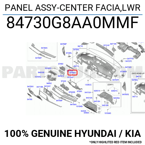 PANEL ASSY-CENTER FACIA,LWR 84730G8AA0MMF | Hyundai / KIA Parts | PartSouq