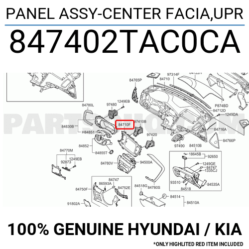 PANEL ASSY-CENTER FACIA,UPR 847402TAC0CA | Hyundai / KIA Parts | PartSouq
