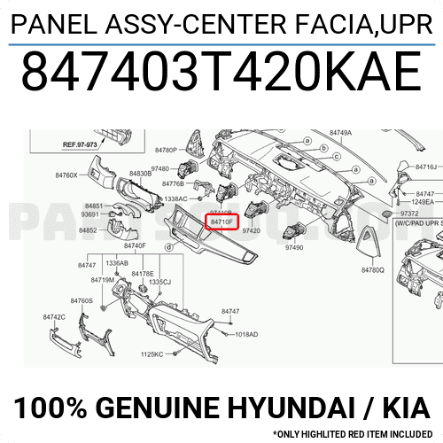 PANEL ASSY-CENTER FACIA,UPR 847403T420KAE | Hyundai / KIA Parts | PartSouq