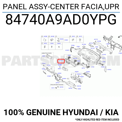 PANEL ASSY-CENTER FACIA,UPR 84740A9AD0YPG | Hyundai / KIA Parts | PartSouq