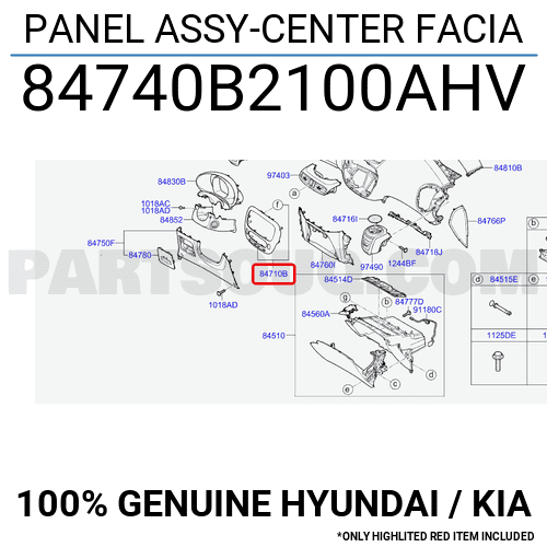 PANEL ASSY-CENTER FACIA 84740B2100AHV | Hyundai / KIA Parts | PartSouq