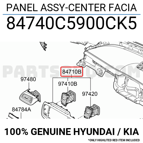 PANEL ASSY-CENTER FACIA 84740C5900CK5 | Hyundai / KIA Parts | PartSouq
