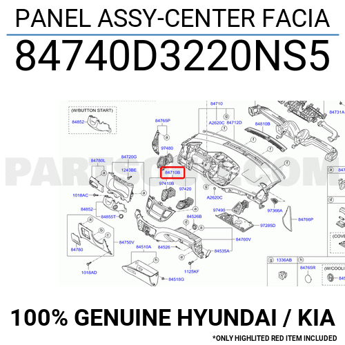 PANEL ASSY-CENTER FACIA 84740D3220NS5 | Hyundai / KIA Parts | PartSouq