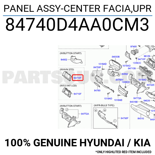 PANEL ASSY-CENTER FACIA,UPR 84740D4AA0CM3 | Hyundai / KIA Parts | PartSouq