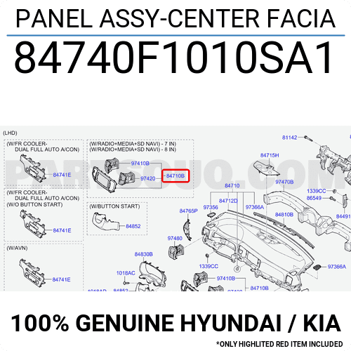 PANEL ASSY-CENTER FACIA 84740F1010SA1 | Hyundai / KIA Parts | PartSouq