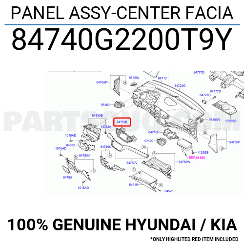 PANEL ASSY-CENTER FACIA 84740G2200T9Y | Hyundai / KIA Parts | PartSouq