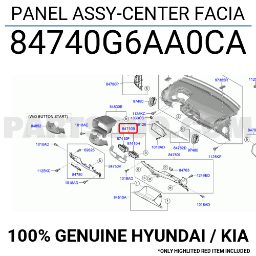 PANEL ASSY-CENTER FACIA 84740G6AA0CA | Hyundai / KIA Parts | PartSouq