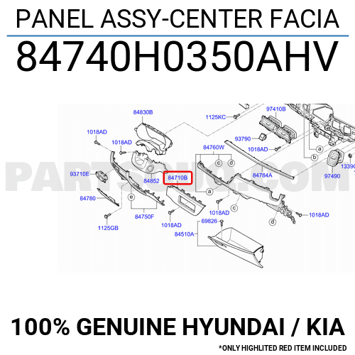PANEL ASSY-CENTER FACIA 84740H0350AHV | Hyundai / KIA Parts | PartSouq