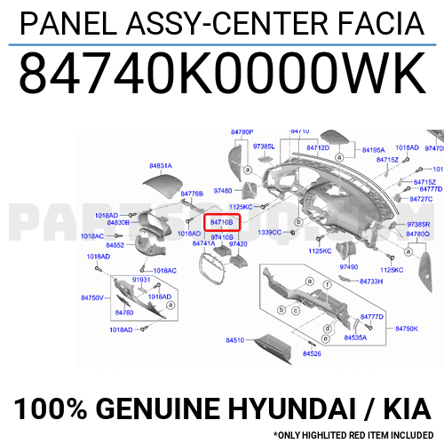 PANEL ASSY-CENTER FACIA 84740K0000WK | Hyundai / KIA Parts | PartSouq