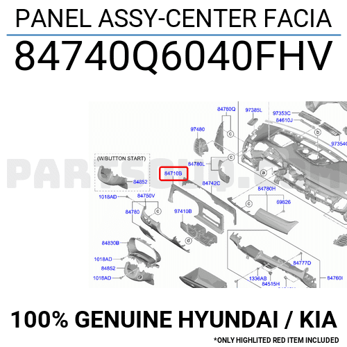 PANEL ASSY-CENTER FACIA 84740Q6040FHV | Hyundai / KIA Parts | PartSouq