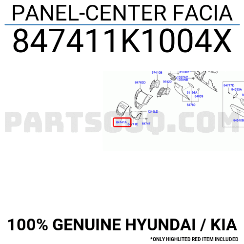 PANEL-CENTER FACIA 847411K1004X | Hyundai / KIA Parts | PartSouq