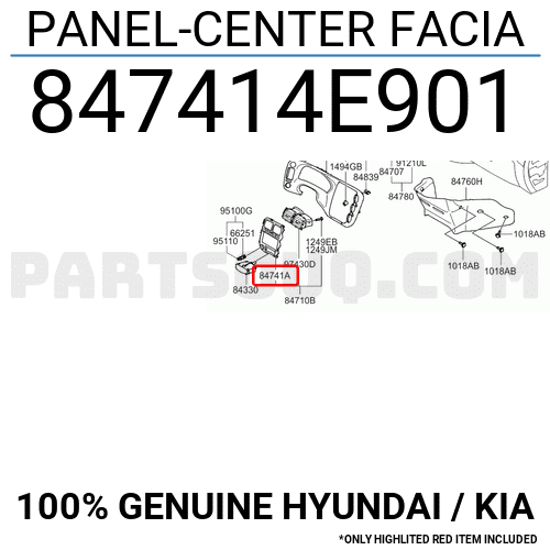 PANEL-CENTER FACIA 847414E901 | Hyundai / KIA Parts | PartSouq