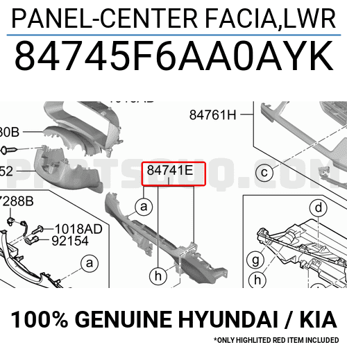 PANEL-CENTER FACIA,LWR 84745F6AA0AYK | Hyundai / KIA Parts | PartSouq