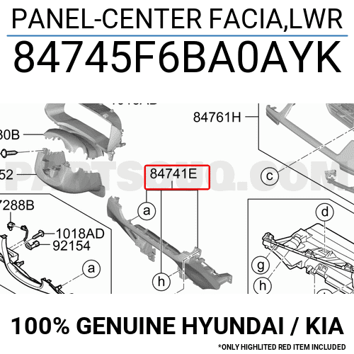 PANEL-CENTER FACIA,LWR 84745F6BA0AYK | Hyundai / KIA Parts | PartSouq